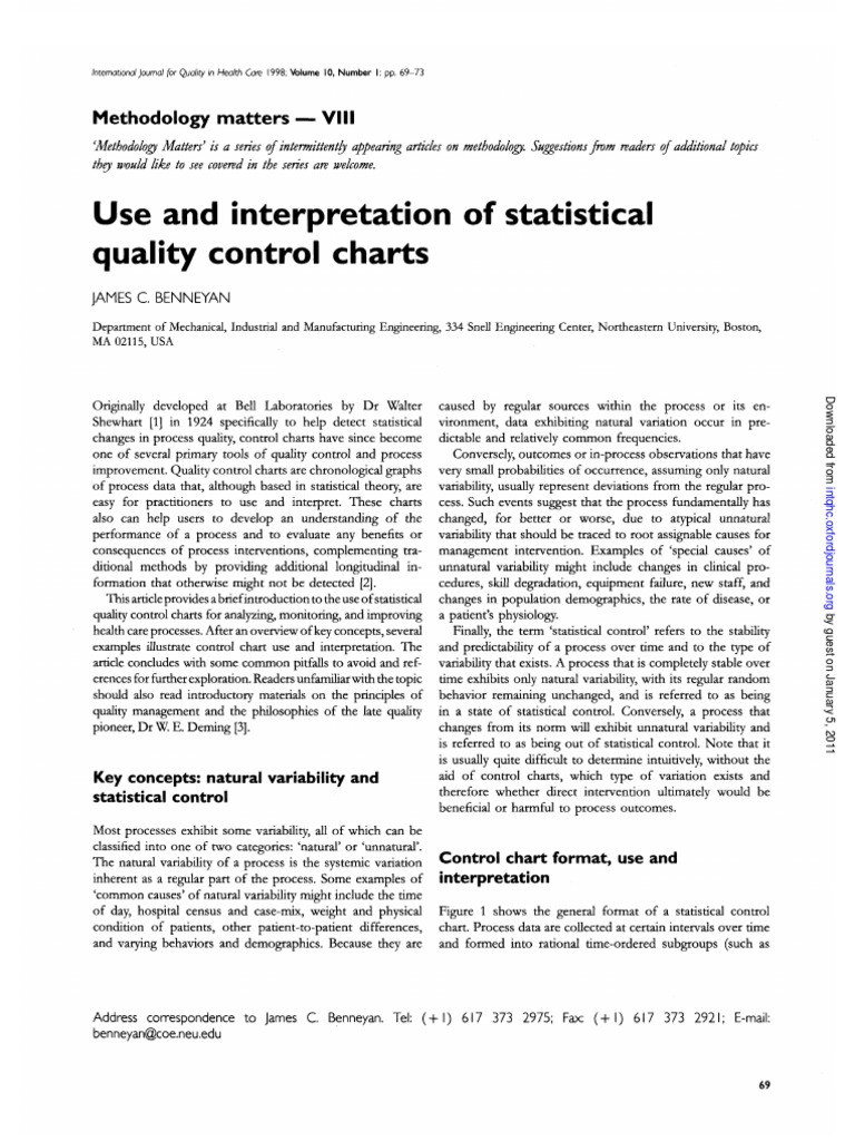 Int J Qual Health Care-1998-Benneyan-69-73 | PDF | Statistics ...