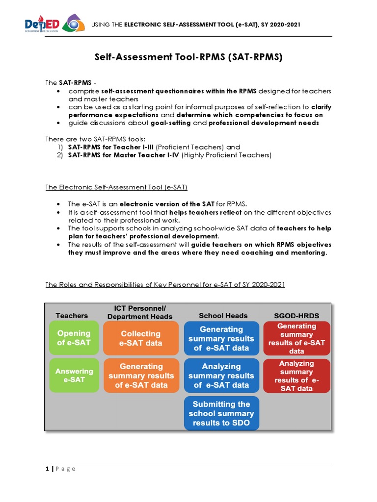 e-SAT User Guide for Teachers 2020-2021 | PDF | Microsoft Excel ...