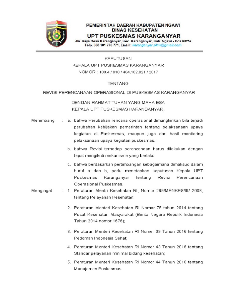 SK Revisi Perencanaan | PDF