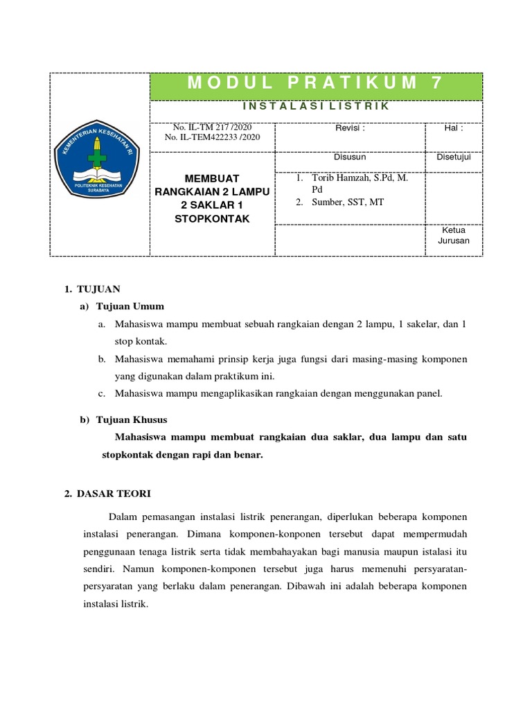 Modul Membuat Rangkaian 2 Lampu 2 Saklar 1 Stop Kontak | PDF | Sains ...