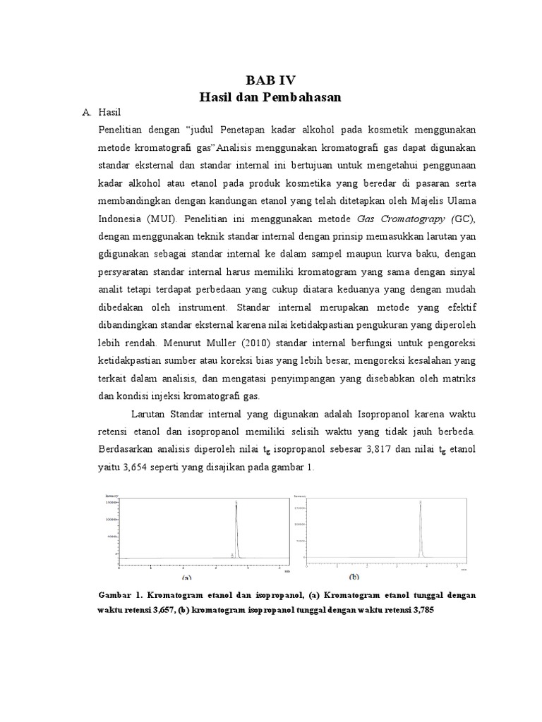 Analisis Kadar Alkohol Pada Produk Kosmetika Pembahasan | PDF