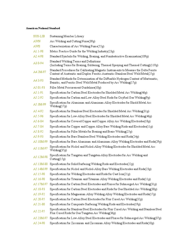 AWS Welding Standards Overview | PDF | Welding | Construction