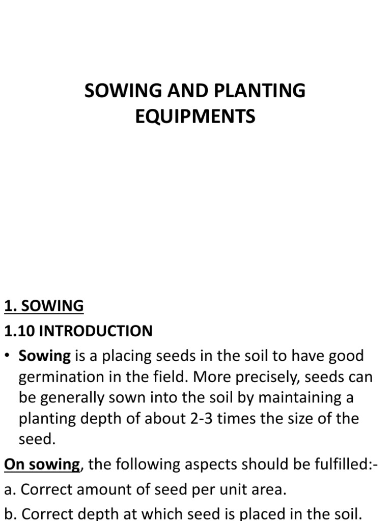 Sowing and Planting Equipments | PDF | Sowing | Plough