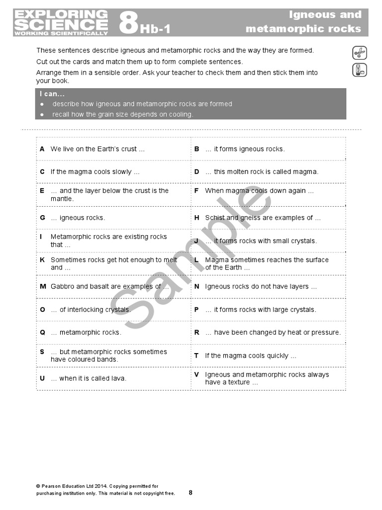 Exploring Science 8 Sample Pages | PDF | Rock (Geology) | Igneous Rock