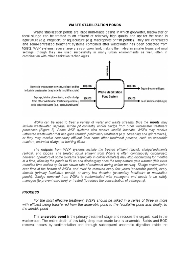 Waste Stabilization Ponds: Process | PDF | Sewage Treatment | Waste ...