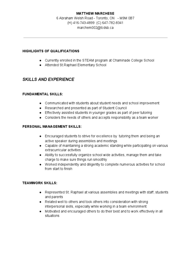 Matthew Marchese Resume | PDF | Human Nature | Behavior Modification