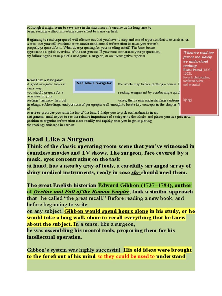 Preparing to Read: Strategies for Effective Reading Comprehension | PDF ...