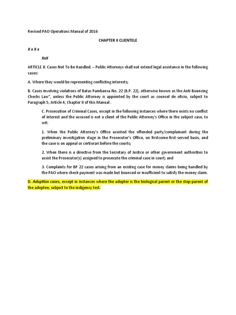 Revised PAO Operations Manual of 2016 For Adoption | PDF