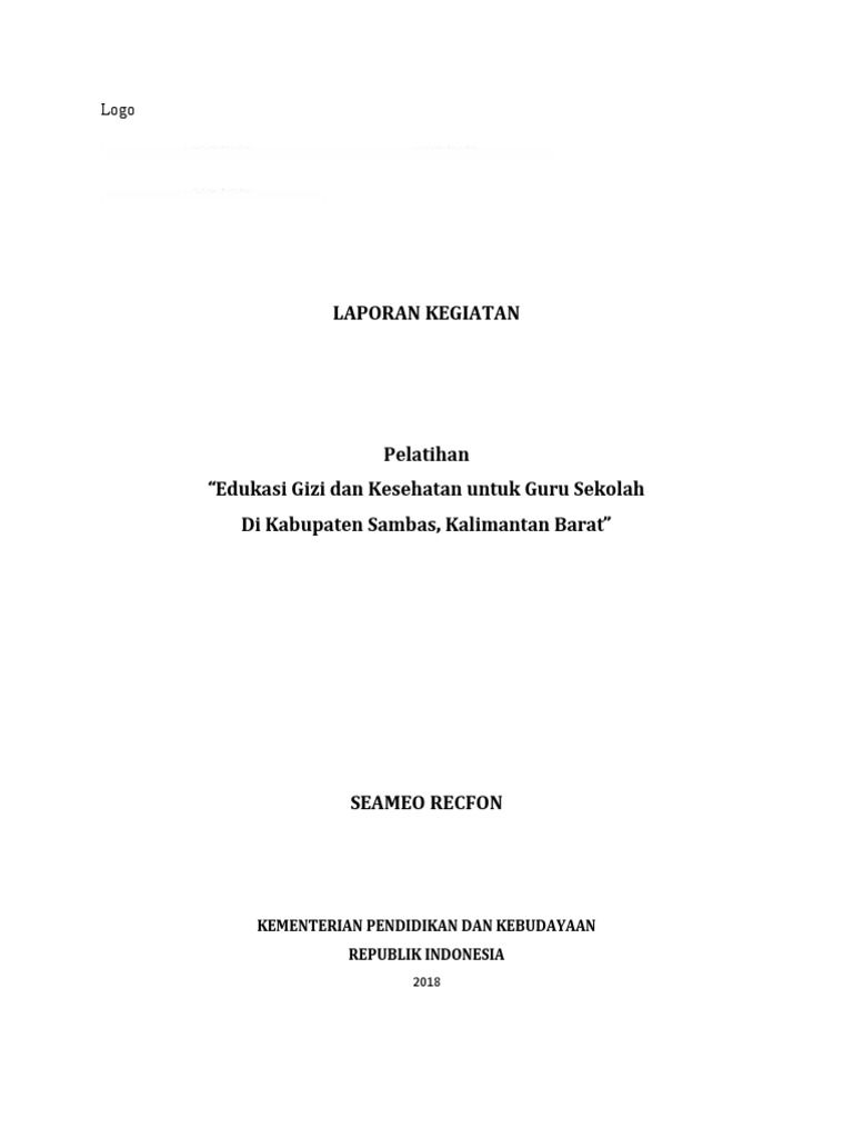 Contoh Laporan Pelatihan | PDF