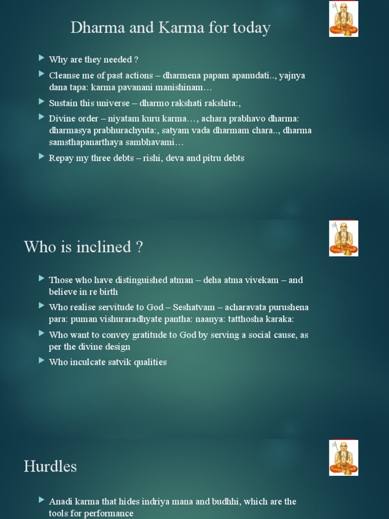 Dharma and Karma For Today | PDF | Ātman (Hinduism) | Religious ...