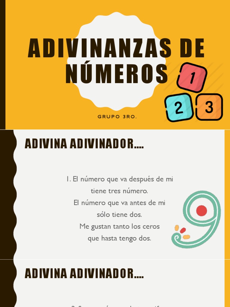 Adivinanzas de Números para Niños | PDF