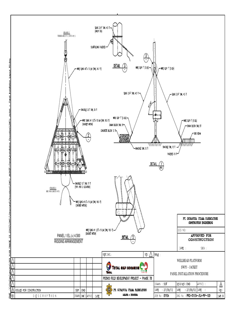 Crane-1 TEREX HC275 (CCU-09) : PANEL 1 EL. (+) 4.500 Rigging ...