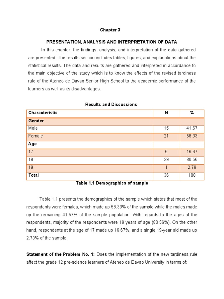 Presentation, Analysis and Interpretation of Data | PDF | Science | Psychology