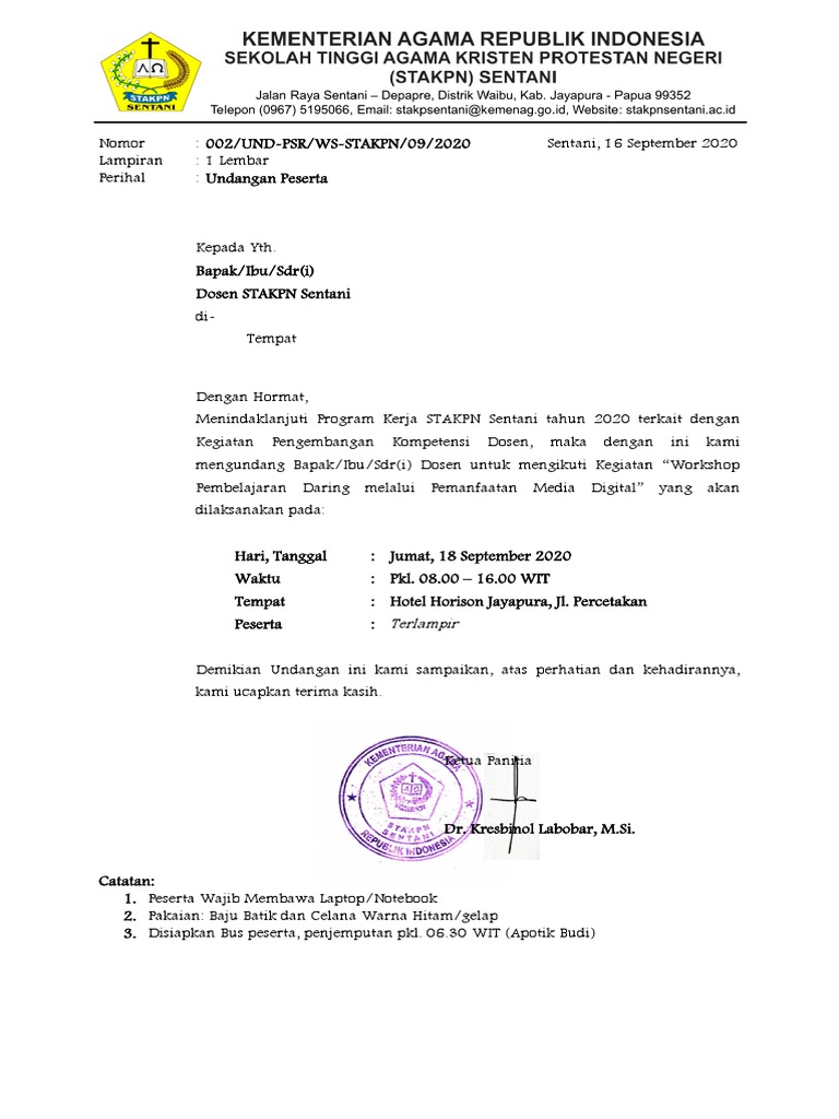 Undangan Peserta | PDF