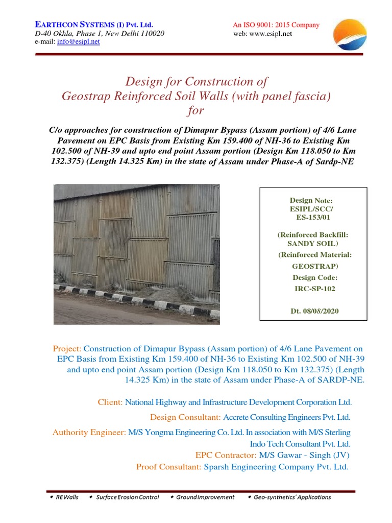 ES-153-SCC-Design - Panel + Geostrap - Backfill-Sandy Soil - 01 | PDF ...