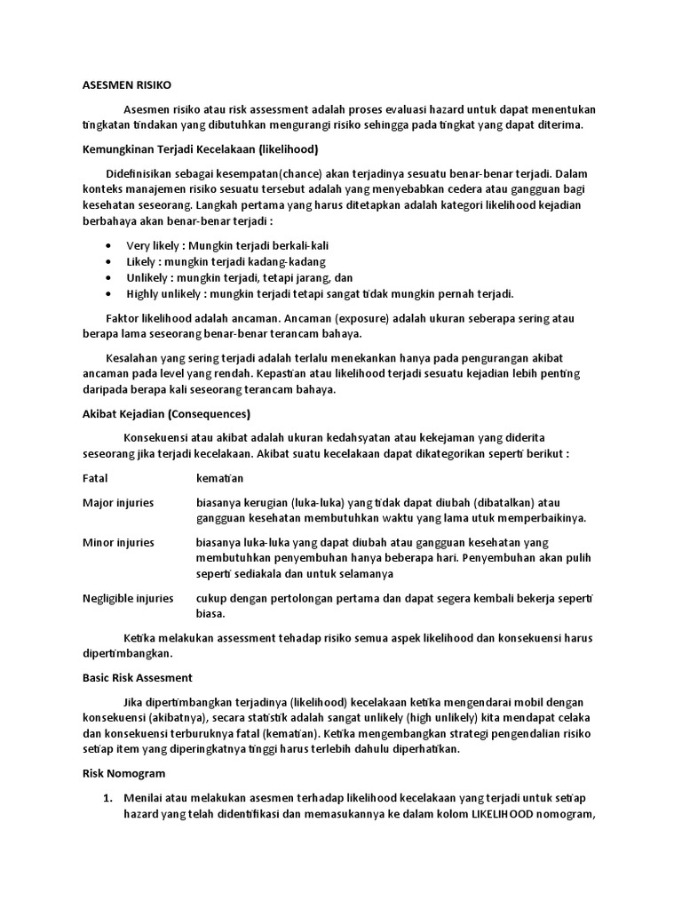 Asesmen Risiko | PDF