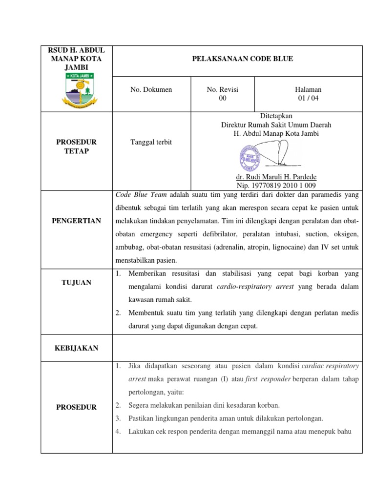Sop Code Blue | PDF