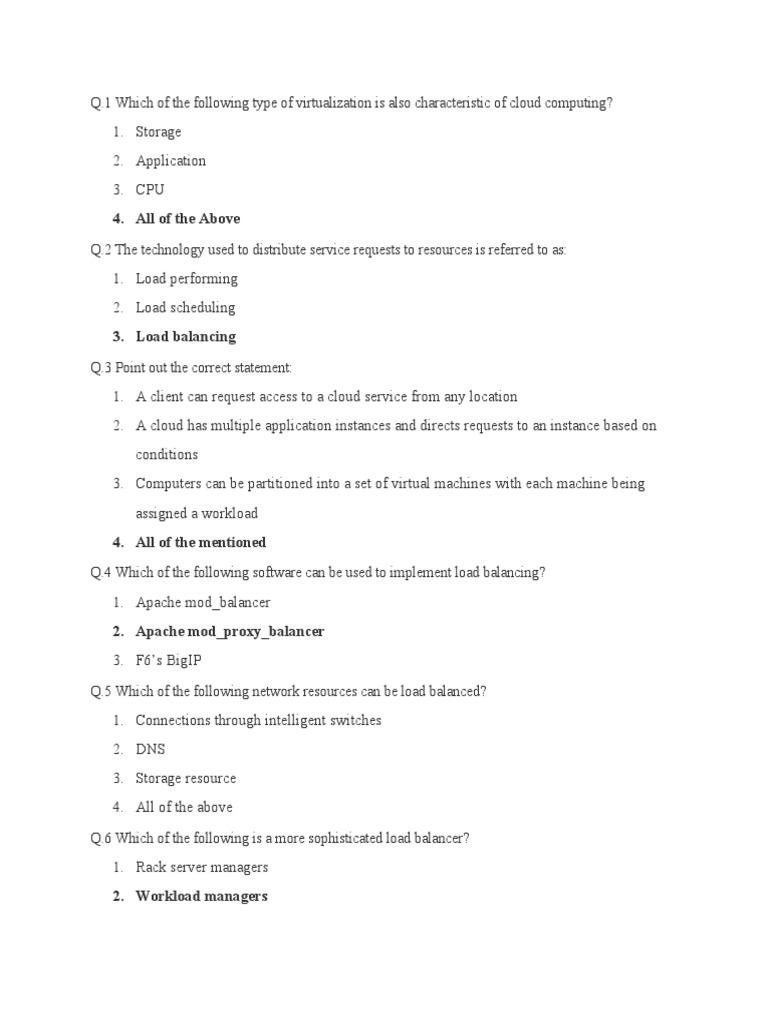 CC MCQ Final Exam | PDF | Platform As A Service | Cloud Computing