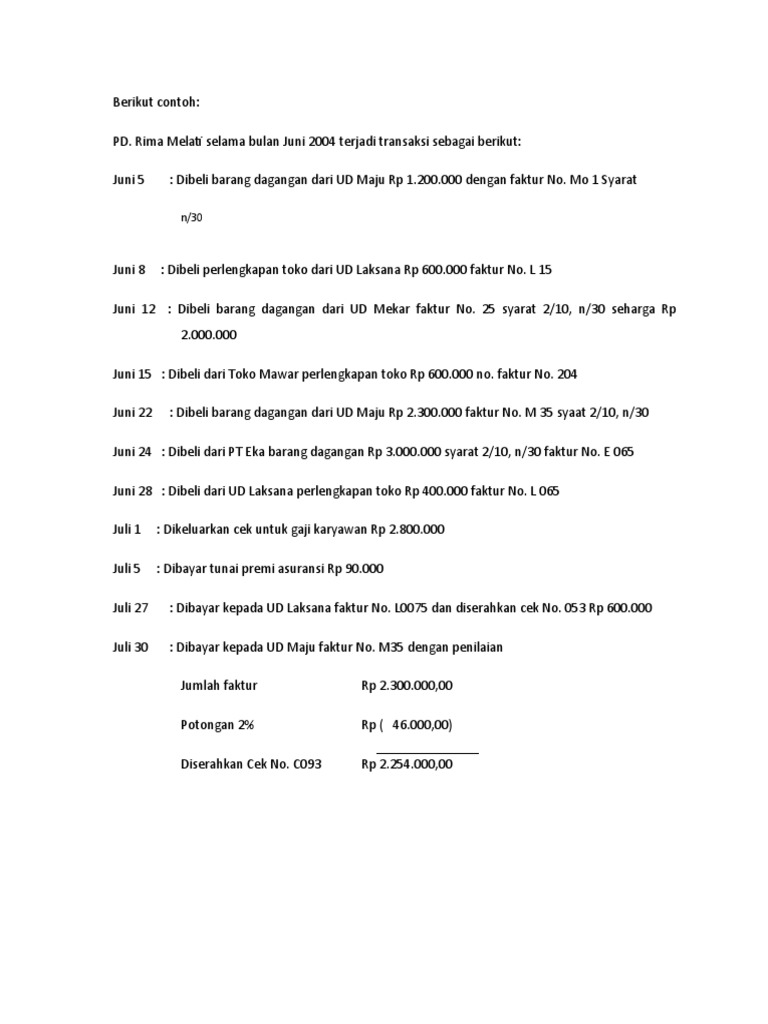 Latihan Praktek Kartu Utang | PDF