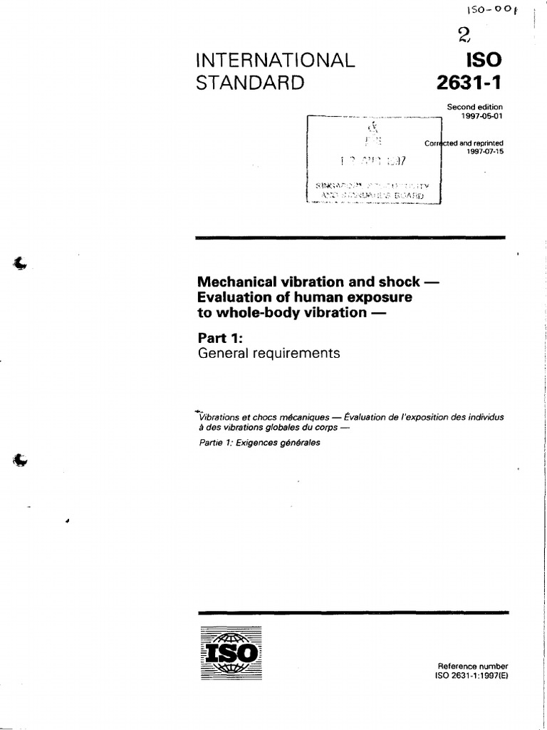 ISO 2631-1 Mechanical Vibration & Shock | PDF