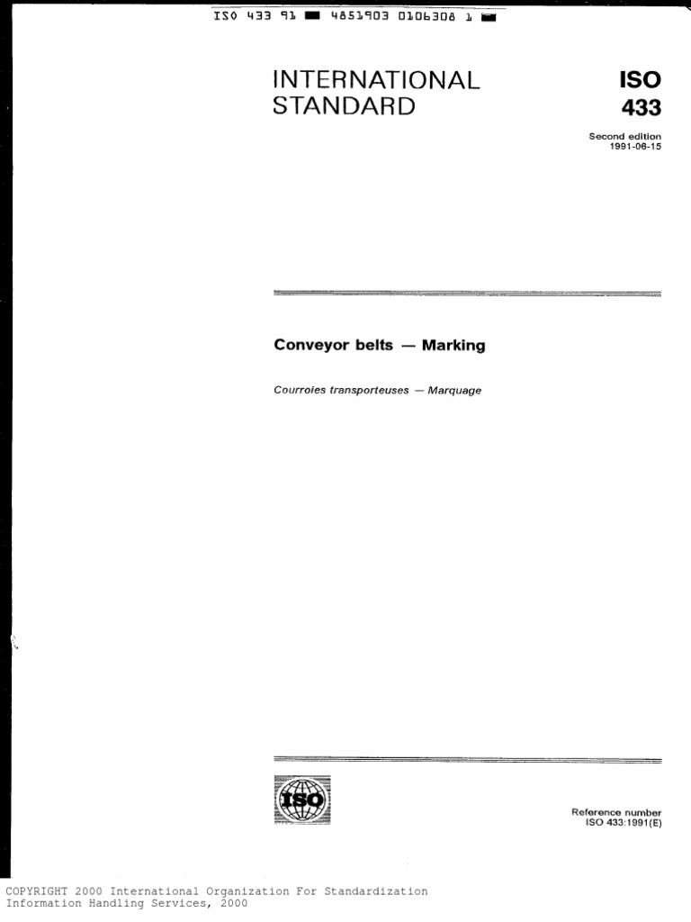 ISO 433 Belt Conveyor Marking | PDF