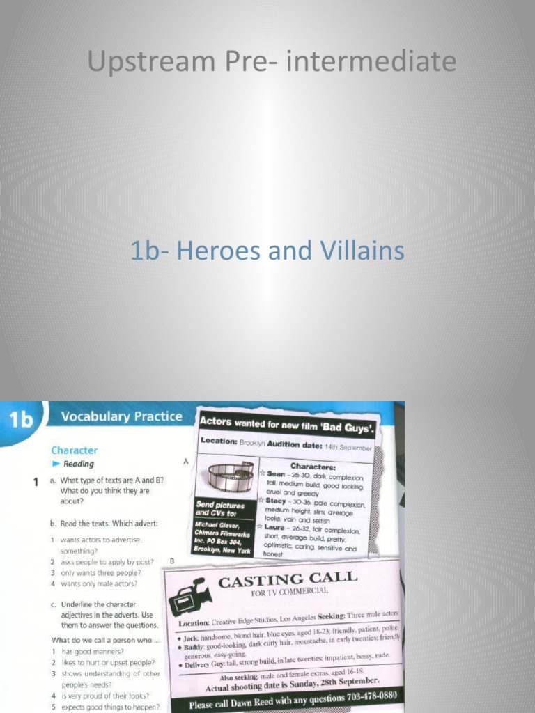 Upstream Pre-Intermediate: 1b - Heroes and Villains | PDF