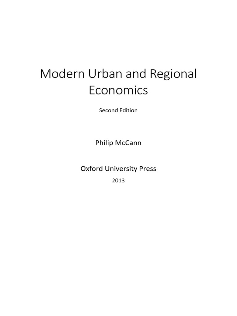 Modern Urban and Regional Economics: Philip Mccann | PDF | Profit ...