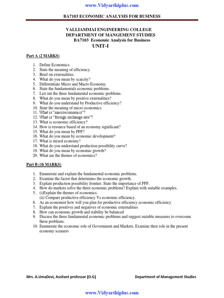 Ba7103 Economic Analysis For Business | PDF | Perfect Competition ...