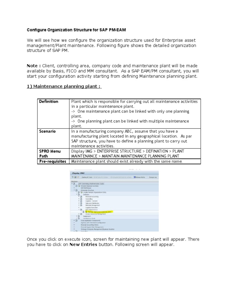Configure Organization Structure For SAP PM-EAM | PDF | Information ...