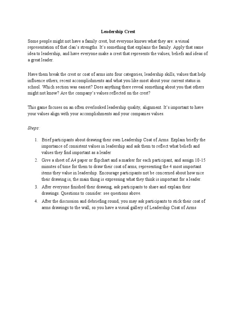 Leadership Crest: Steps | PDF