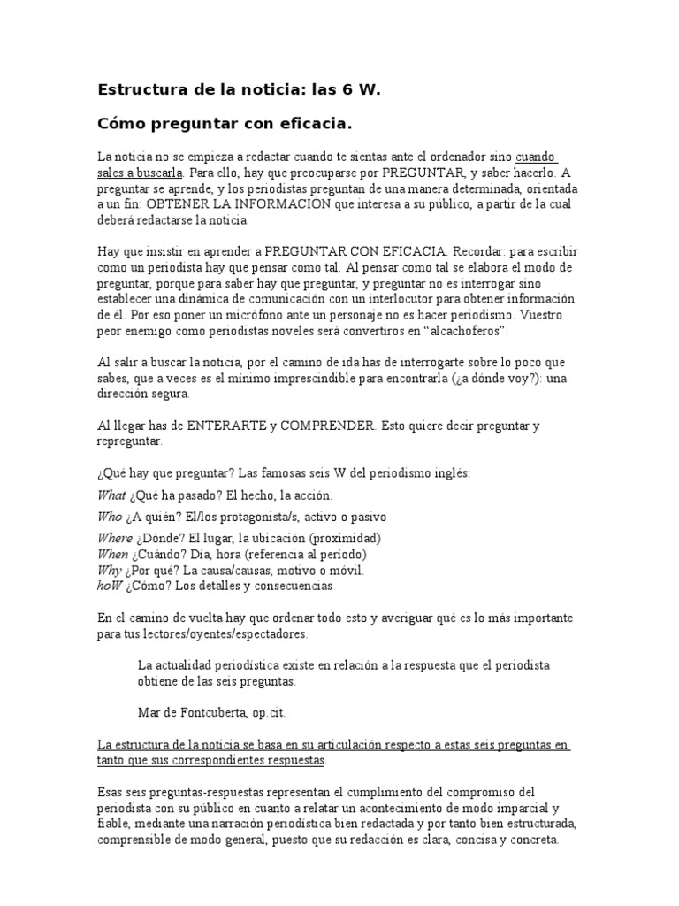 Estructura de La Noticia | PDF | Periodismo | Información