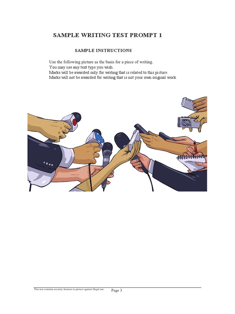 SHS Writing Test Instructions | PDF