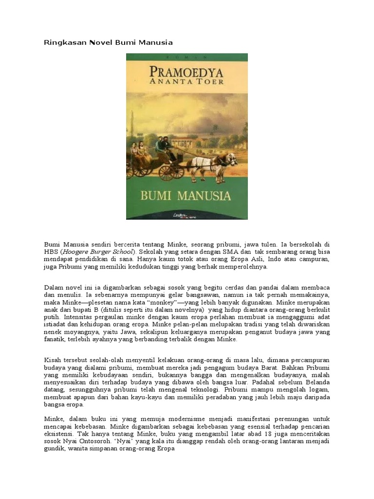 Ringkasan Novel Bumi Manusia | PDF