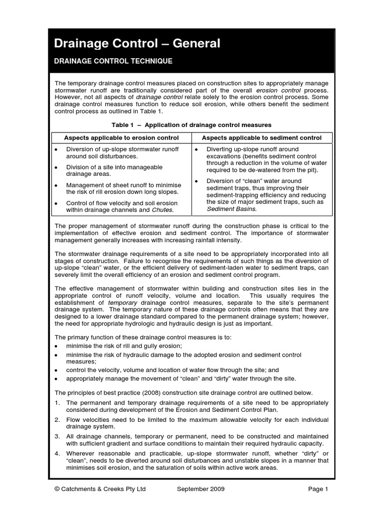 Drainage Control Method | PDF | Surface Runoff | Drainage Basin