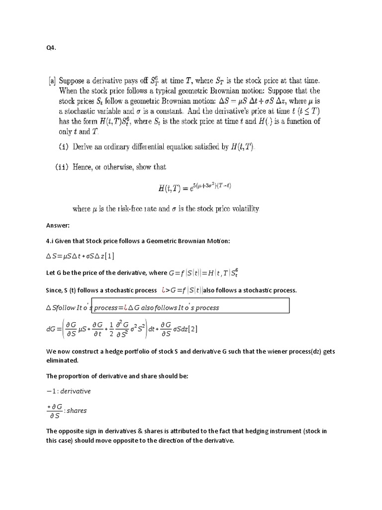 Black Scholes Derivation | PDF | Probability Density Function | Black–Scholes Model