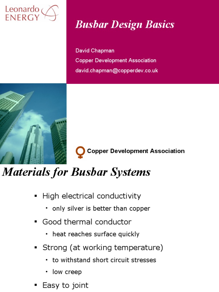 Busbar Design Basics: David Chapman Copper Development Association ...