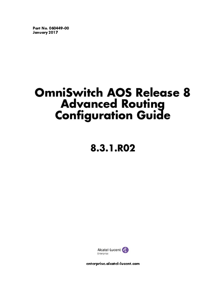 Os6900 Aos 8 3 1 R02 Advanced Routing Configuration Guide Pdf I Pv6 Telecommunications
