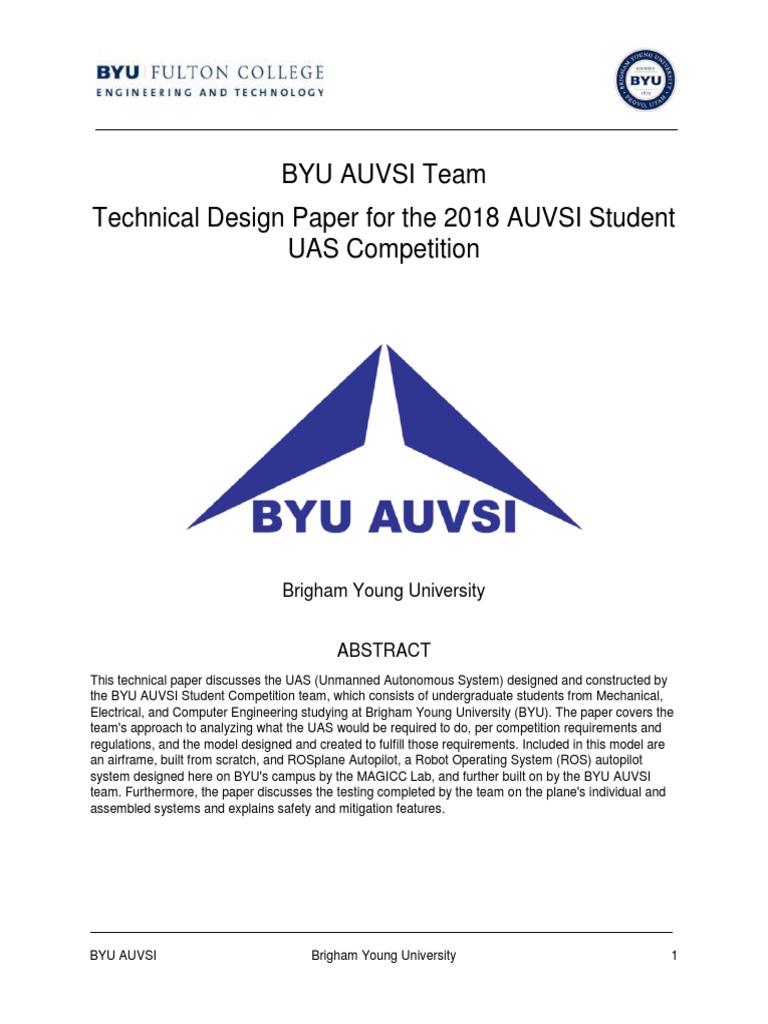 Auvsi Suas-2018-Journals-Brigham Young University | PDF | Unmanned ...