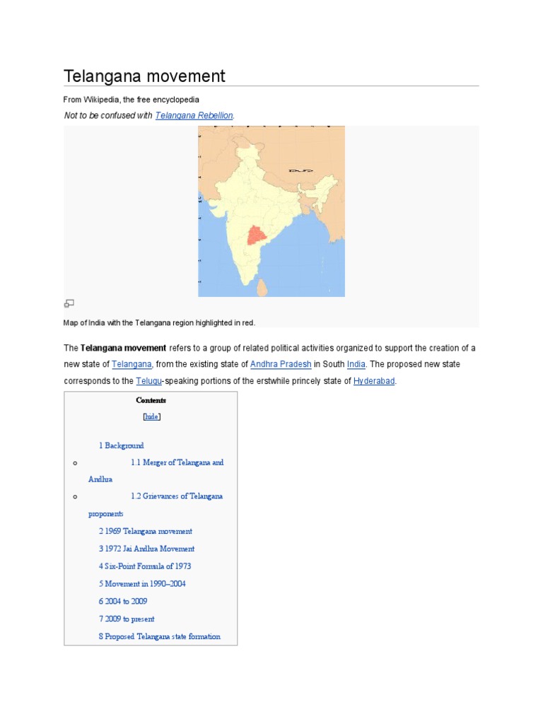 1969 Telangana Movement | PDF | South India | Government Of India