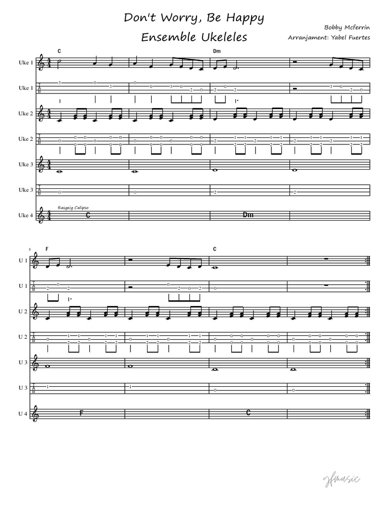 Don't Worry, Be Happy - 4t Ukes | PDF