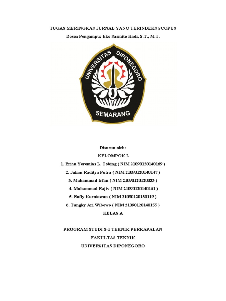 Tugas Meringkas Jurnal Yang Terindeks Scopus | PDF | Teknologi & Rekayasa