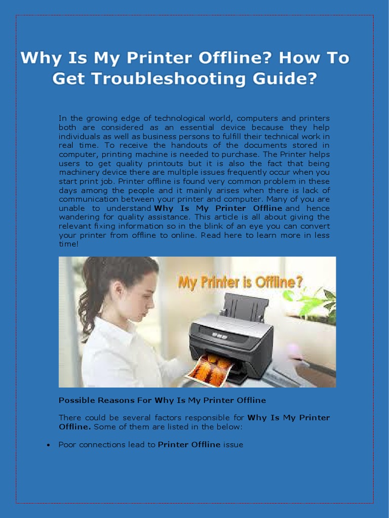 Why Is My Printer Offline? How To Get Troubleshooting Guide? | PDF ...
