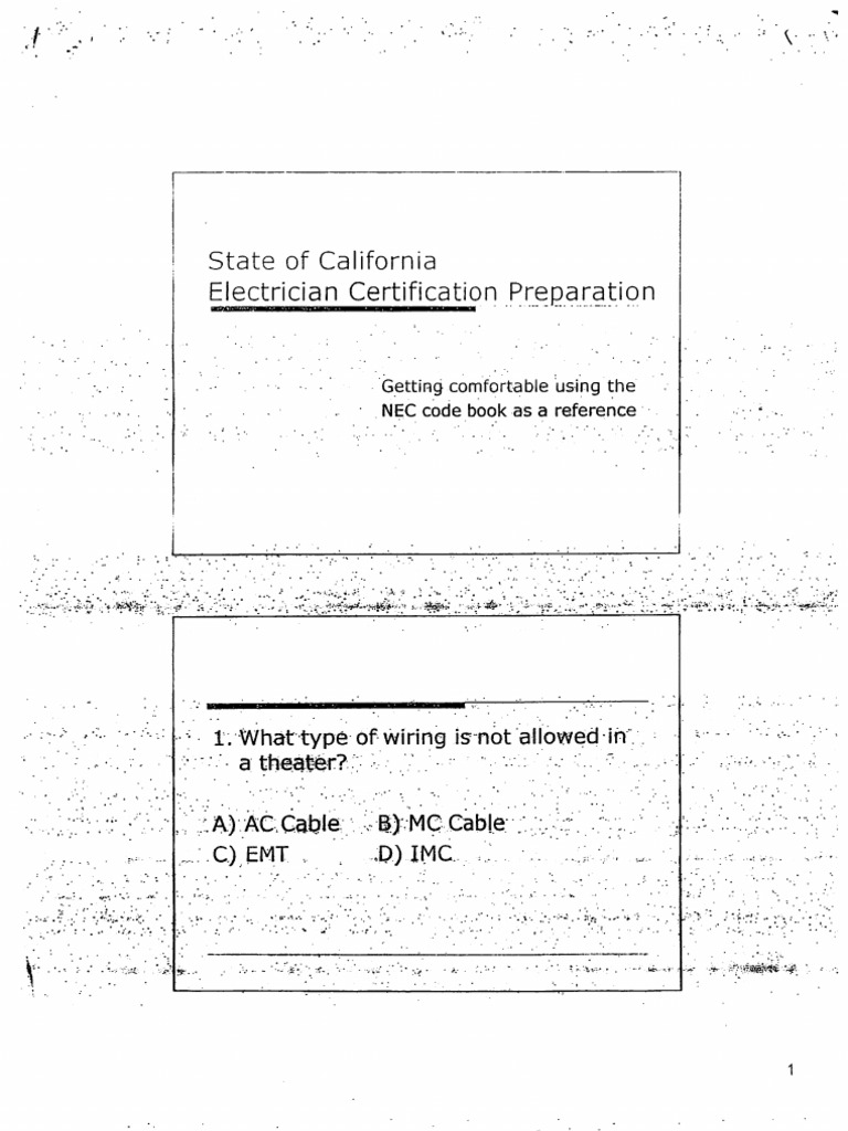 Electrician Certification Preparation | PDF | Electrical Wiring | Equipment