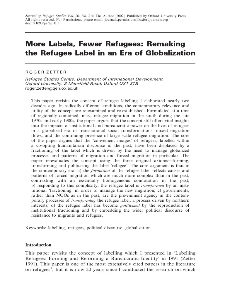 Remaking Refugee Pdf Refugee Immigration