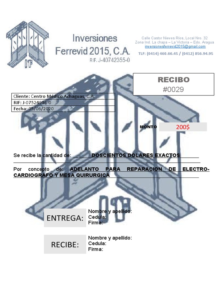 Recibo Achagua | PDF