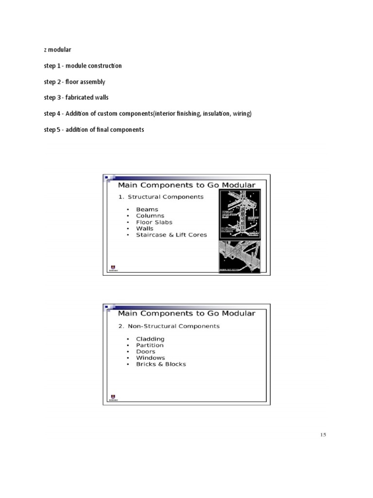 Z Modular Construction Steps | PDF