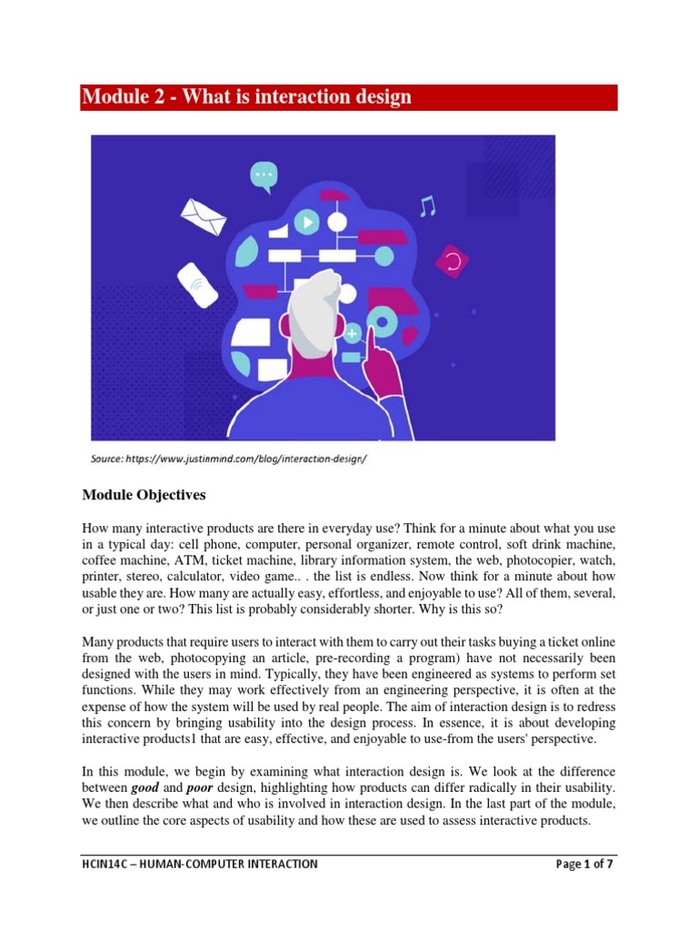 Module 2 - What Is Interaction Design | PDF | User Experience | Usability