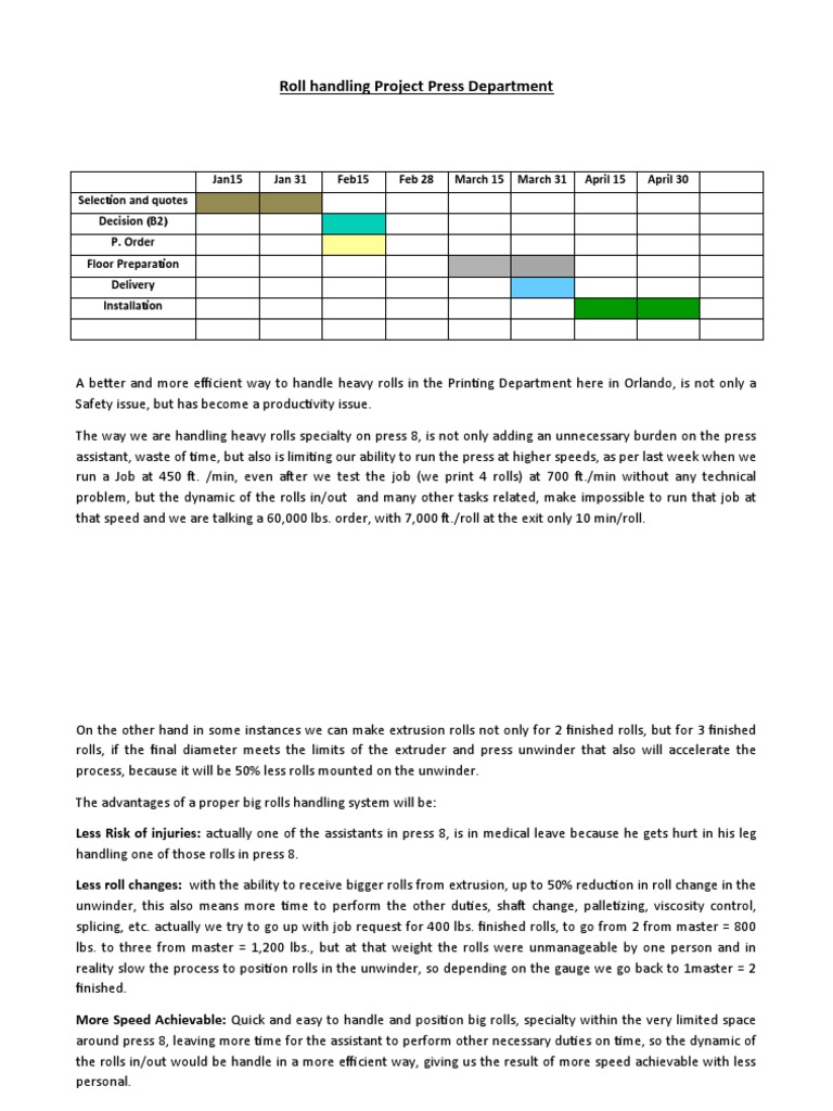 Roll Handling Project Press Department | PDF | Extrusion | Mechanical ...