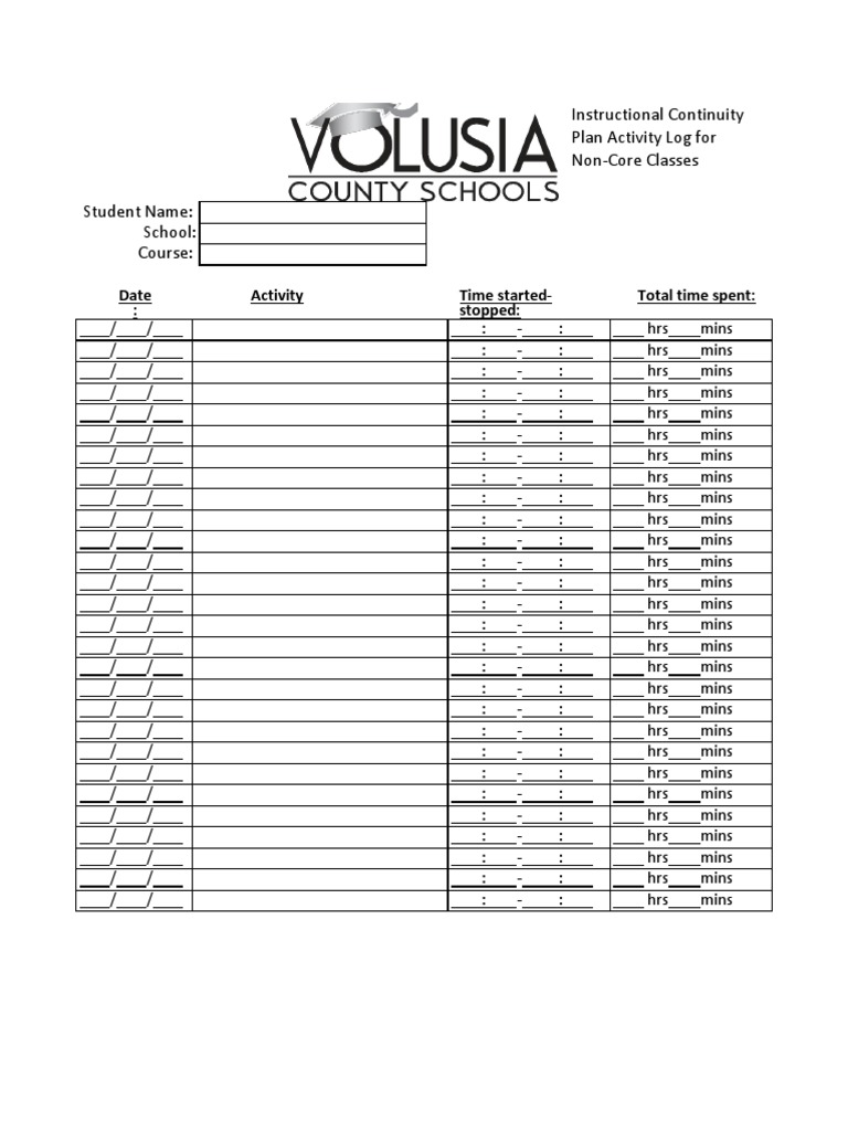 Non-Core Classes Activity Log Template | PDF | Foreign Language Studies