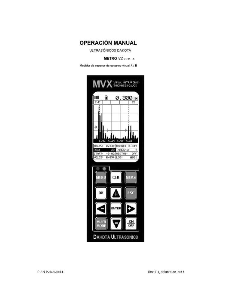 Manual de Operacion de Dakota MVX (001-016) .En - Es | PDF | Medición | Calibración